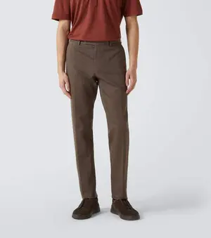 Zegna Cotton And Linen Chinos