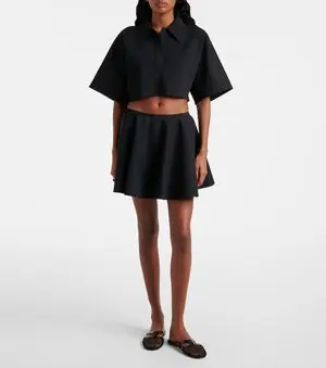 Alaïa Pleated Godet Miniskirt - Black