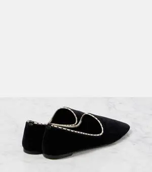 TOTEME Velvet Slippers - Black