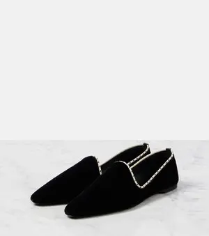 TOTEME Velvet Slippers - Black
