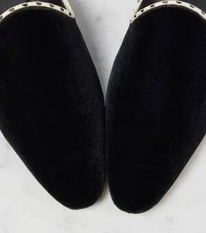 TOTEME Velvet Slippers - Black