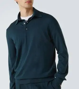 Zegna Cashmere And Silk Polo Shirt - Blue