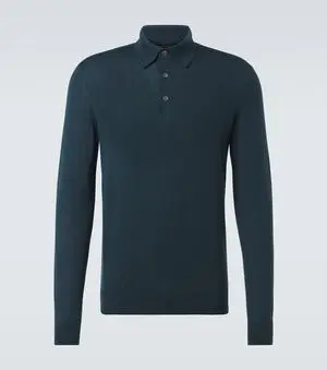 Zegna Cashmere And Silk Polo Shirt - Blue