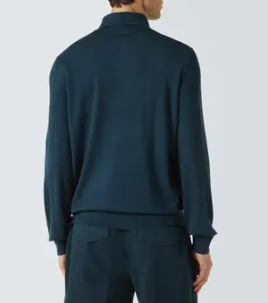 Zegna Cashmere And Silk Polo Shirt - Blue