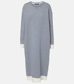 Max Mara Calla Striped Midi Dress - Blue