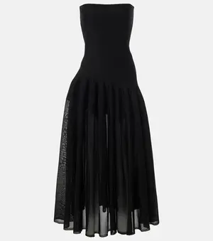 Alaïa Strapless Pleated Gown