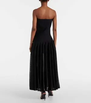 Alaïa Strapless Pleated Gown