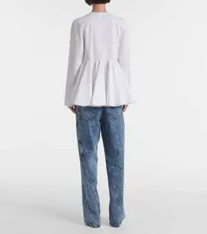Alaïa Flare Cotton Blouse