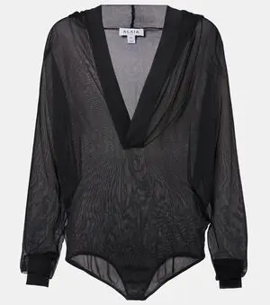 Alaïa Sheer Hooded Bodysuit