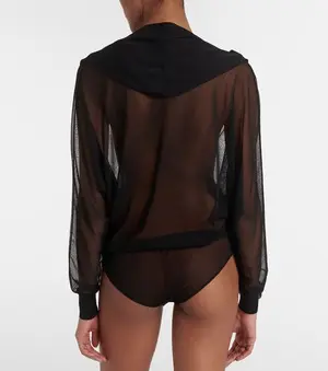 Alaïa Sheer Hooded Bodysuit