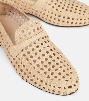 Loro Piana Leon Woven Leather Loafers