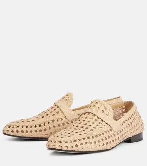 Loro Piana Leon Woven Leather Loafers