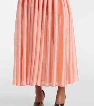 Alaïa Pleated Strapless Maxi Dress
