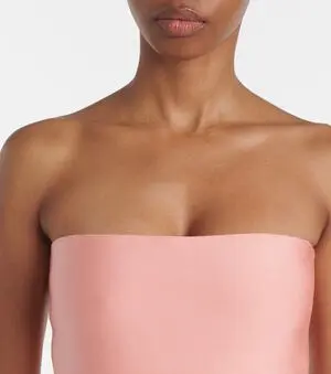 Alaïa Pleated Strapless Maxi Dress