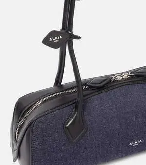 Alaïa Le Teckel Medium Denim Shoulder Bag - Blue