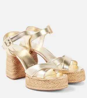 CHRISTIAN LOUBOUTIN Calakala 85 Metallic Leather Platform Sandals