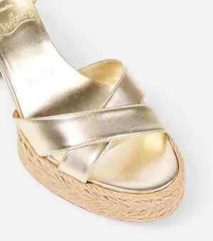 CHRISTIAN LOUBOUTIN Calakala 85 Metallic Leather Platform Sandals