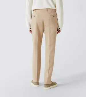 SLOWEAR Incotex Linen And Cotton Straight Leg Trousers