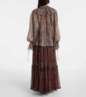 Saint Laurent Paisley Silk Georgette Blouse