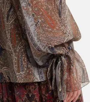Saint Laurent Paisley Silk Georgette Blouse