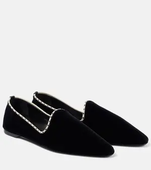 TOTEME Leather-lined Velvet Slippers
