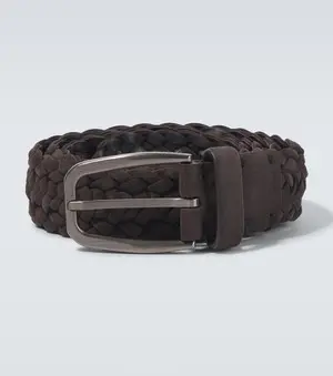 Zegna Braided Leather Belt - Brown
