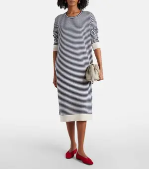 Max Mara Calla Striped Jersey Midi Dress