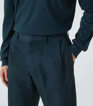 Zegna Cotton-linen Shorts - Blue