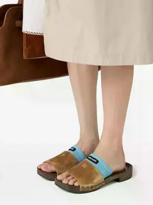 Miu Miu Faded Suede Clogs