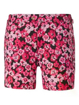 TOM FORD Floral-print Swim Shorts - Black