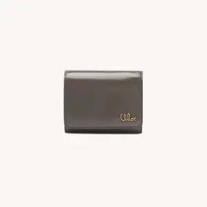 Chloé Small Iconic Tri-fold With Coin Pocket In Shiny Leather