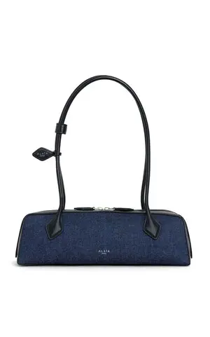 Alaïa Le Teckel Medium Denim Shoulder Bag - Dark Wash