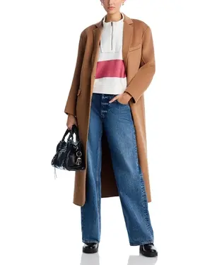 Vintage Havana Striped French Terry Half Zip Sweatshirt