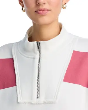 Vintage Havana Striped French Terry Half Zip Sweatshirt
