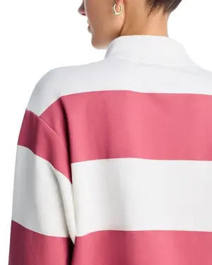 Vintage Havana Striped French Terry Half Zip Sweatshirt