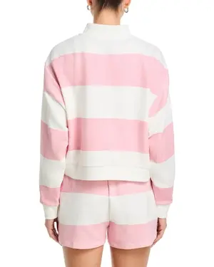Vintage Havana Striped French Terry Half Zip Sweatshirt