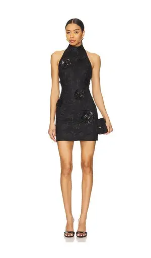 ROTATE BY BIRGER CHRISTENSEN Mesh Flower Mini Dress