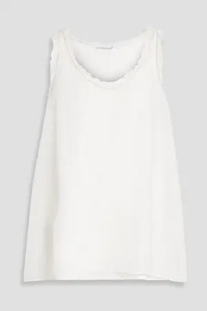 Brunello Cucinelli Frayed Silk-chiffon Top