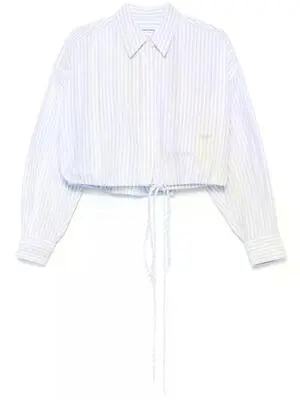 Alexander Wang Striped Cropped Shirt - White