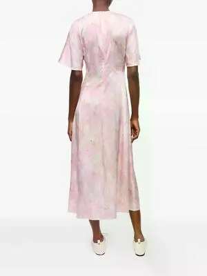 GANNI Printed Maxi Dress - Pink