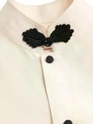 Valentino Garavani Silk Shantung Shirt With Toggle - Neutrals