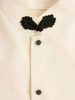 Valentino Garavani Silk Shantung Shirt With Toggle - Neutrals