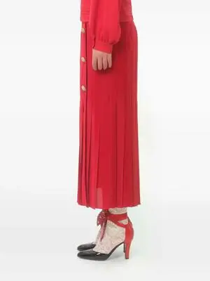 Valentino Garavani Georgette Midi Skirt - Red