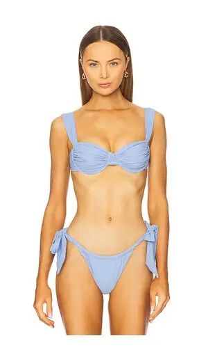Faithfull The Brand Sol Bikini Top - Blue