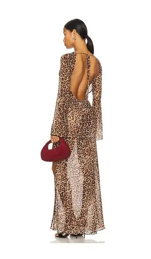 CAMILA COELHO Janiero Midi Dress Leopard Print