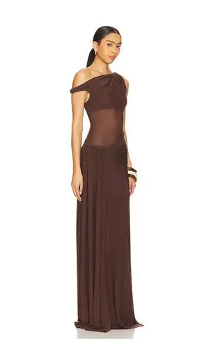 Misha Collection Sisal Maxi Dress - Espresso