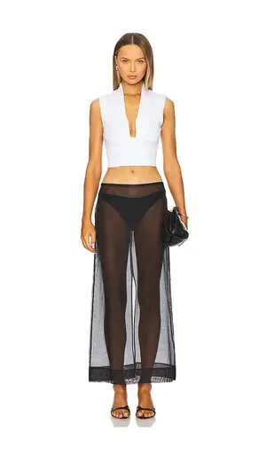 Susana Monaco Square Wire Gathered Sleeveless Top