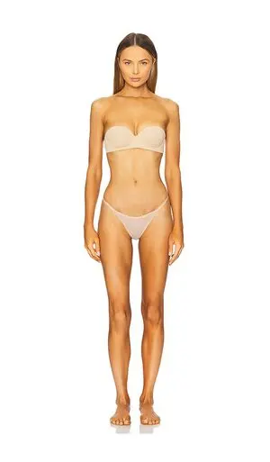 Calvin Klein String Ideal Stretch Mic Thong In Neutral