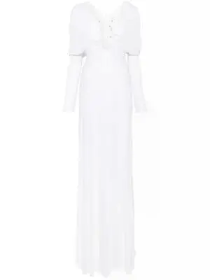 Christopher Esber Arced Palm Maxi Dress - White