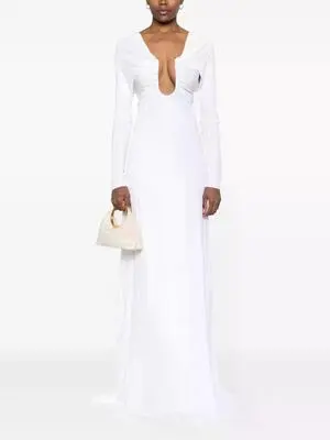 Christopher Esber Arced Palm Maxi Dress - White